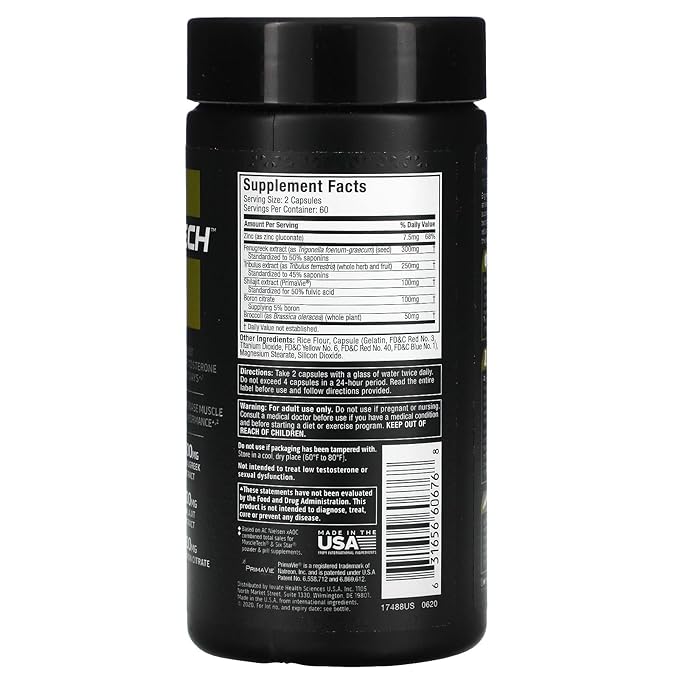 Muscletech | Alpha Test | Testosterone Booster | 120 Capsules - Nutripharm